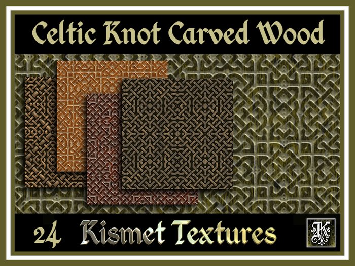 Second Life Marketplace - *Kismet* Celtic Knot Carved Wood Textures (24)